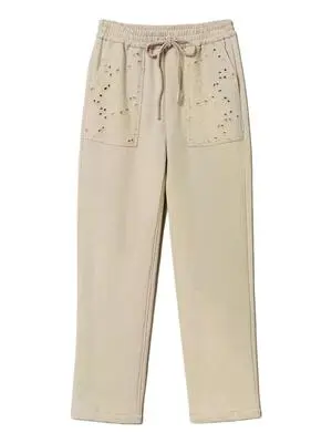 TWINSET Broderie Anglaise Joggers - Neutrals