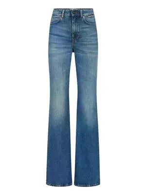 Iceberg Flared Jeans With Logo Patch - Blue