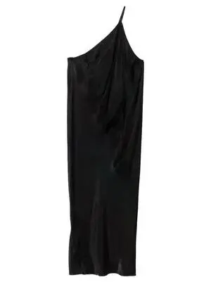 Rick Owens One-shoulder Midi Slip Dress - Black