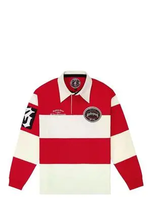 GODSPEED Striped Field Rugby Polo Shirt - Red