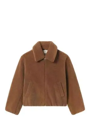 FRAME Teddy Bomber Zip Jacket - Brown