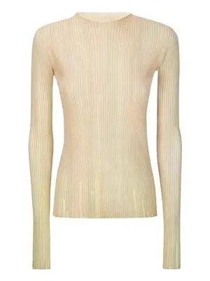 UMA WANG Ribbed Long-sleeve Top - Neutrals