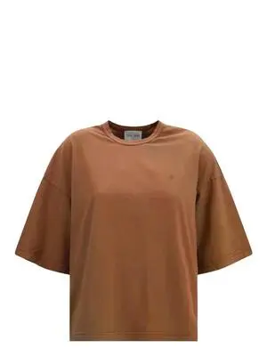 FORTE_FORTE Oversized Embroidered T-shirt - Brown