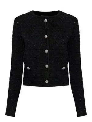 Alessandra Rich Buttoned Embellished Jacket - Black