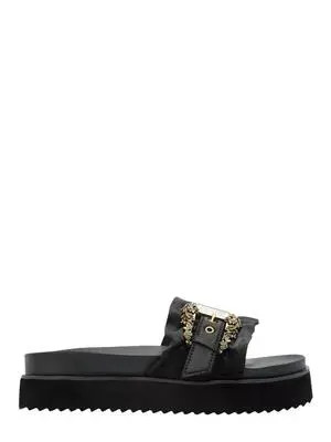 Versace Ruffled Slides - Black