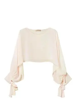 TWINSET Bow-Detail Cropped Blouse