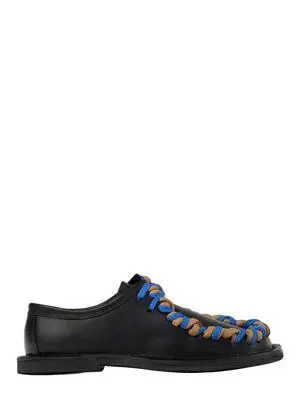 Camper Braided Leather Loafers - Black