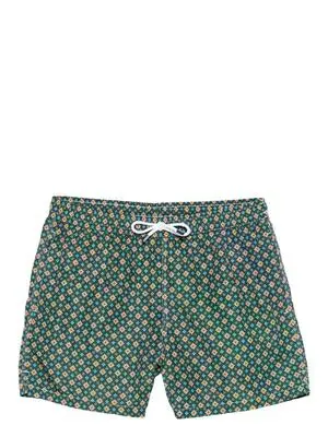 Fedeli Patterned Swim Shorts - Green