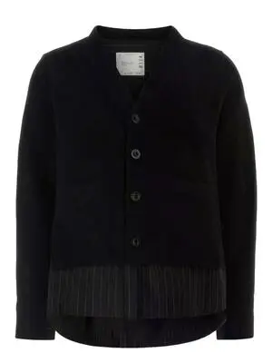 Sacai Pocket Wool Cardigan - Black