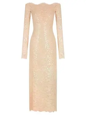 Rabanne Sequined Long-sleeve Maxi Dress - Pink