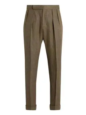 Polo Ralph Lauren Glen-plaid Pleated Trousers - Brown