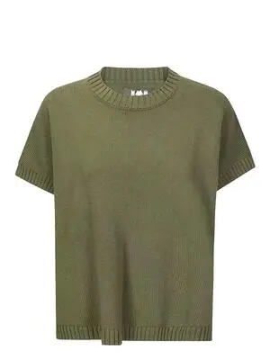 Labo.art Ribbed Knit Short-sleeve T-shirt - Green