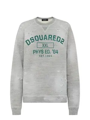 Dsquared2 Distressed Round-neck Sweatshirt - Grey