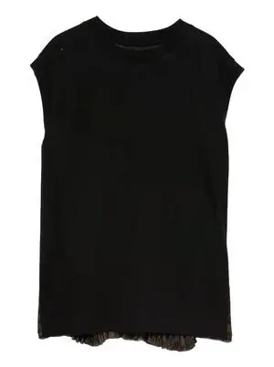 Sacai Ruffled T-shirt - Black