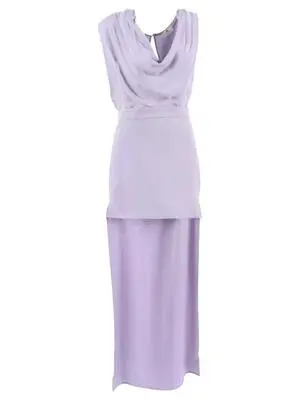 Elisabetta Franchi Draped Keyhole Mini Dress - Purple