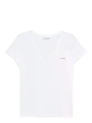 Maison Labiche V-neck Lettering T-shirt - White