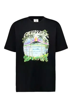 Casablanca Volcano-print T-shirt - Black
