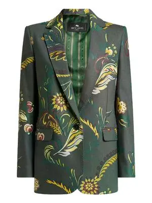 Etro Floral-pattern Blazer - Green