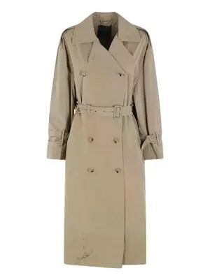 SEMICOUTURE Monica Belted Double-breasted Coat - Brown