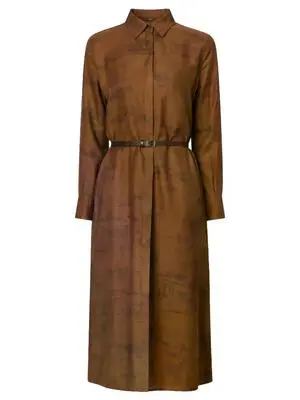 Max Mara Belted Shirt Midi Dress - Brown