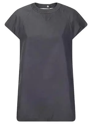 Sacai Poplin Short-sleeve Dress - Grey