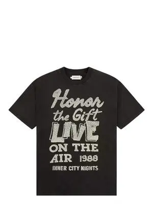 HONOR THE GIFT Live On The Air Crew-neck T-shirt - Black