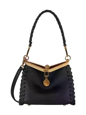 Etro Vela Leather Shoulder Bag - Black