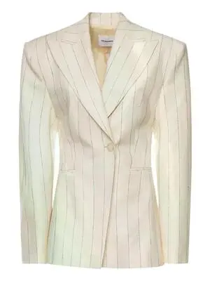 Andamane Pinstripe Blazer - Neutrals