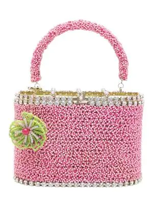 Rosantica Mini Beaded Tote Bag With Flower Detail - Pink