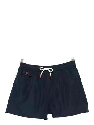 Kiton Logo-patch Swim Shorts - Blue