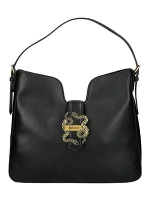 Just Cavalli Shoulder Bag With Snake Buckle - Black