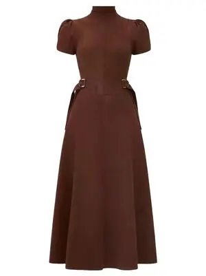 3.1 Phillip Lim Buckle A-line Midi Dress - Brown