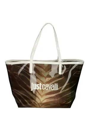 Just Cavalli Tiger-stripe Printed Tote - Brown