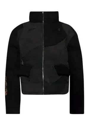 WHO DECIDES WAR BY EV BRAVADO Upcycled Patchwork Jacket - Black