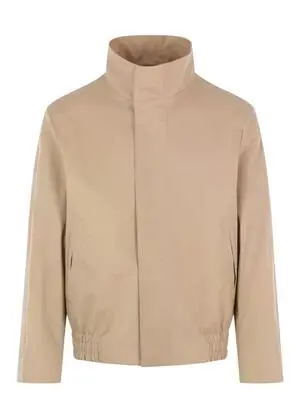 LARDINI High-collar Bomber Jacket - Neutrals