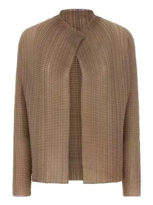 Issey Miyake Pleated Long-sleeved Cardigan - Neutrals