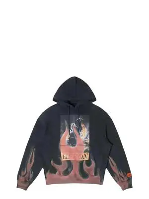 Heron Preston Flames Print Hoodie - Black