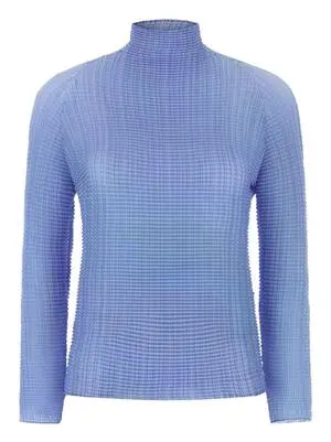 Issey Miyake Textured High-neck Top - Blue