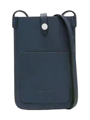Kiton Leather Cross Body Bag - Blue