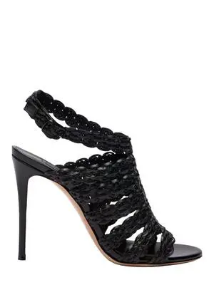 Casadei Woven Heeled Sandals - Black
