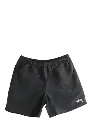 StÜssy Logo-embroidered Swim Shorts - Black