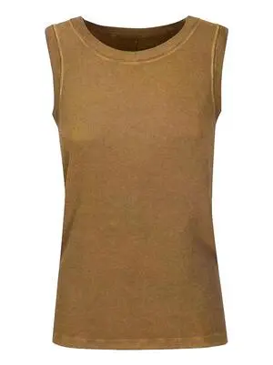 UMA WANG Ti Ribbed Top - Brown