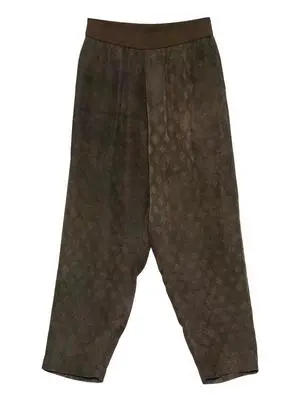 UMA WANG Patterned Cropped Trousers - Brown