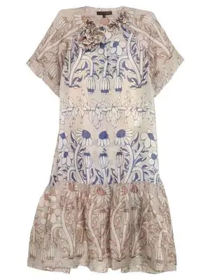 Biyan Floral Print Dress - Neutrals