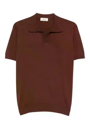 PIACENZA CASHMERE 1733 Short-sleeve Polo Shirt - Brown