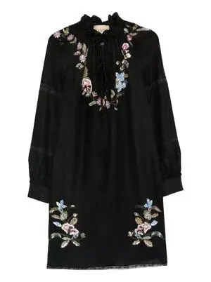Valentino Garavani Floral Embroidered Dress - Black