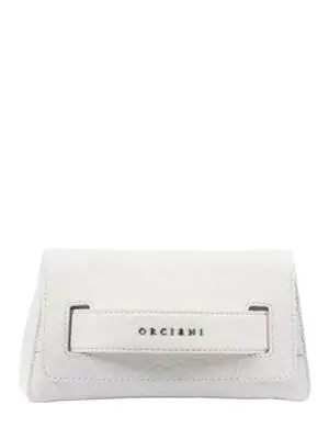 ORTIGNI Mini Gossip Soft Leather Clutch - White