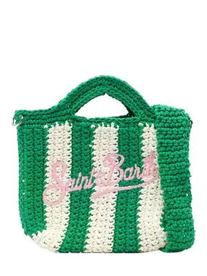MC2 SAINT BARTH Striped Embroidered Tote Bag - Green