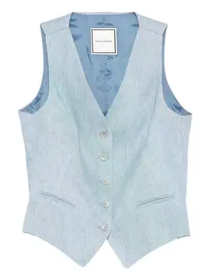 Tagliatore Button-up V-neck Waistcoat - Blue
