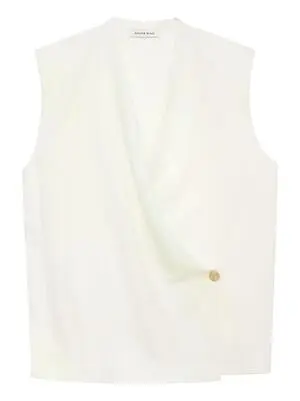 ANINE BING V-neck Draped Top - White